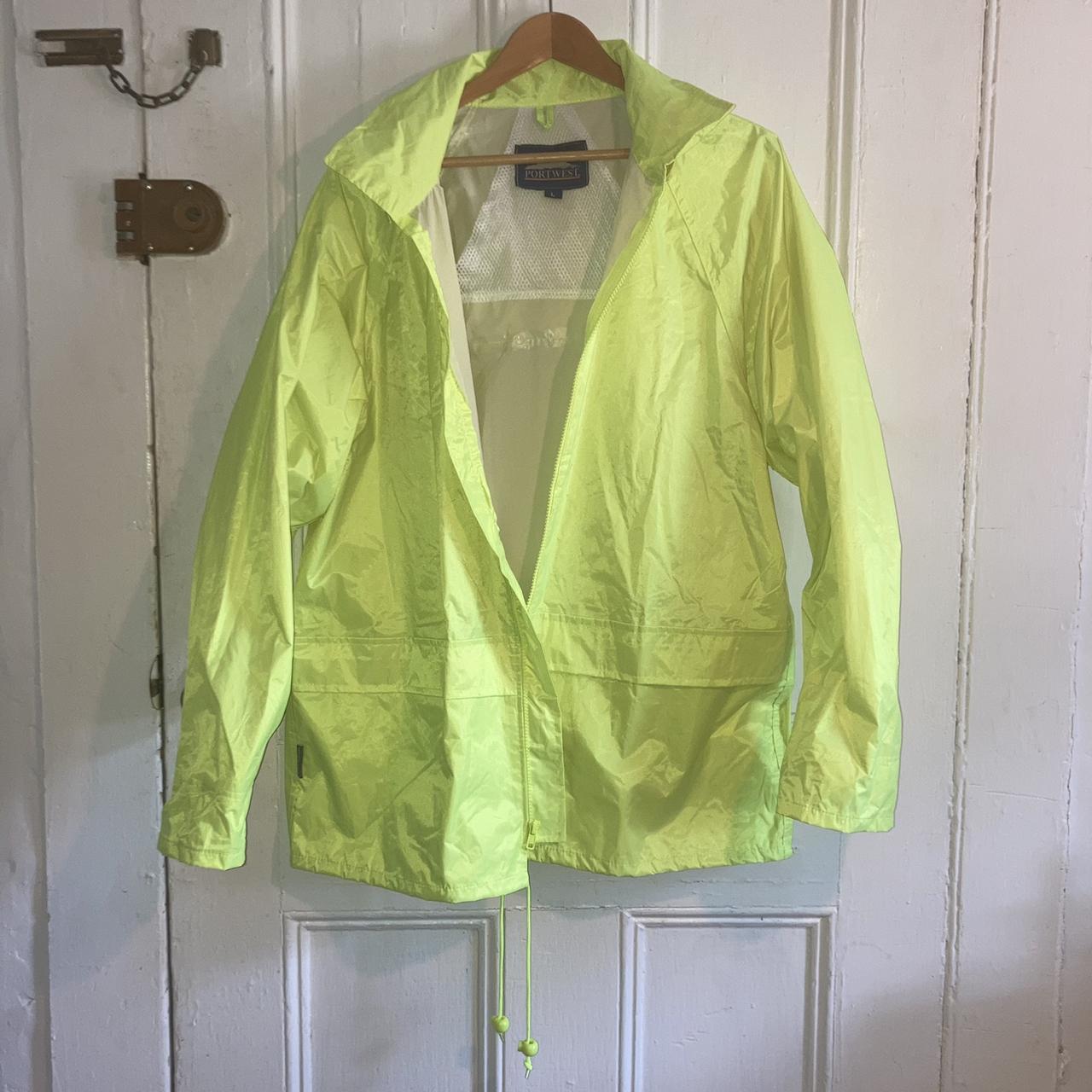 Neon yellow reflective raincoat Port west brand... - Depop