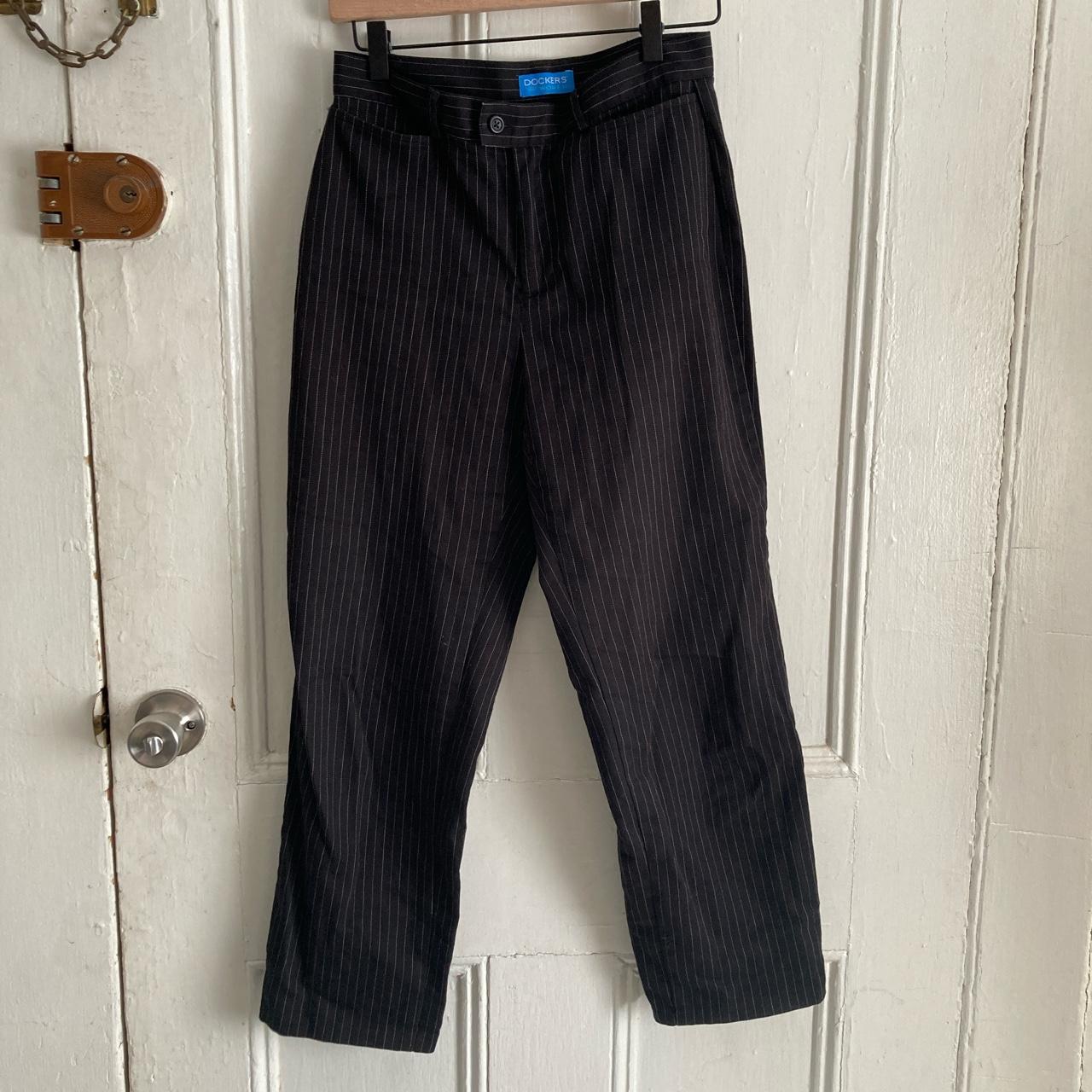 Dockers black pin stripe pant Fits like a... - Depop