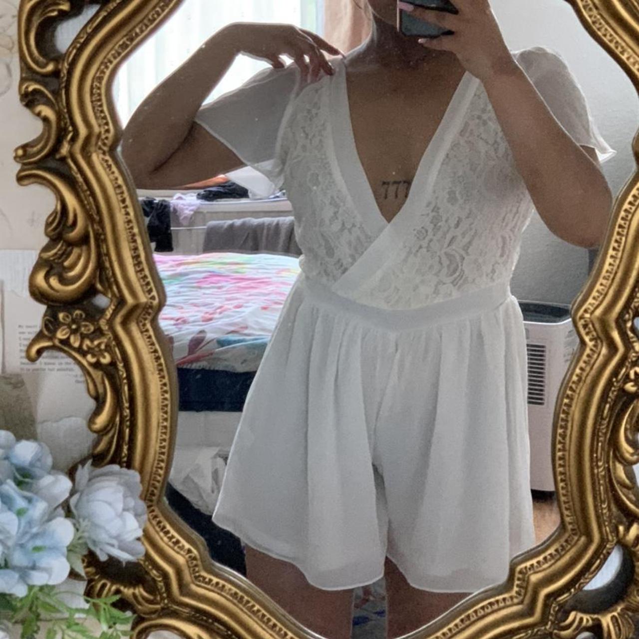 BRAND NEW WHITE LACE PLAYSUIT ONE OF A KIND... - Depop