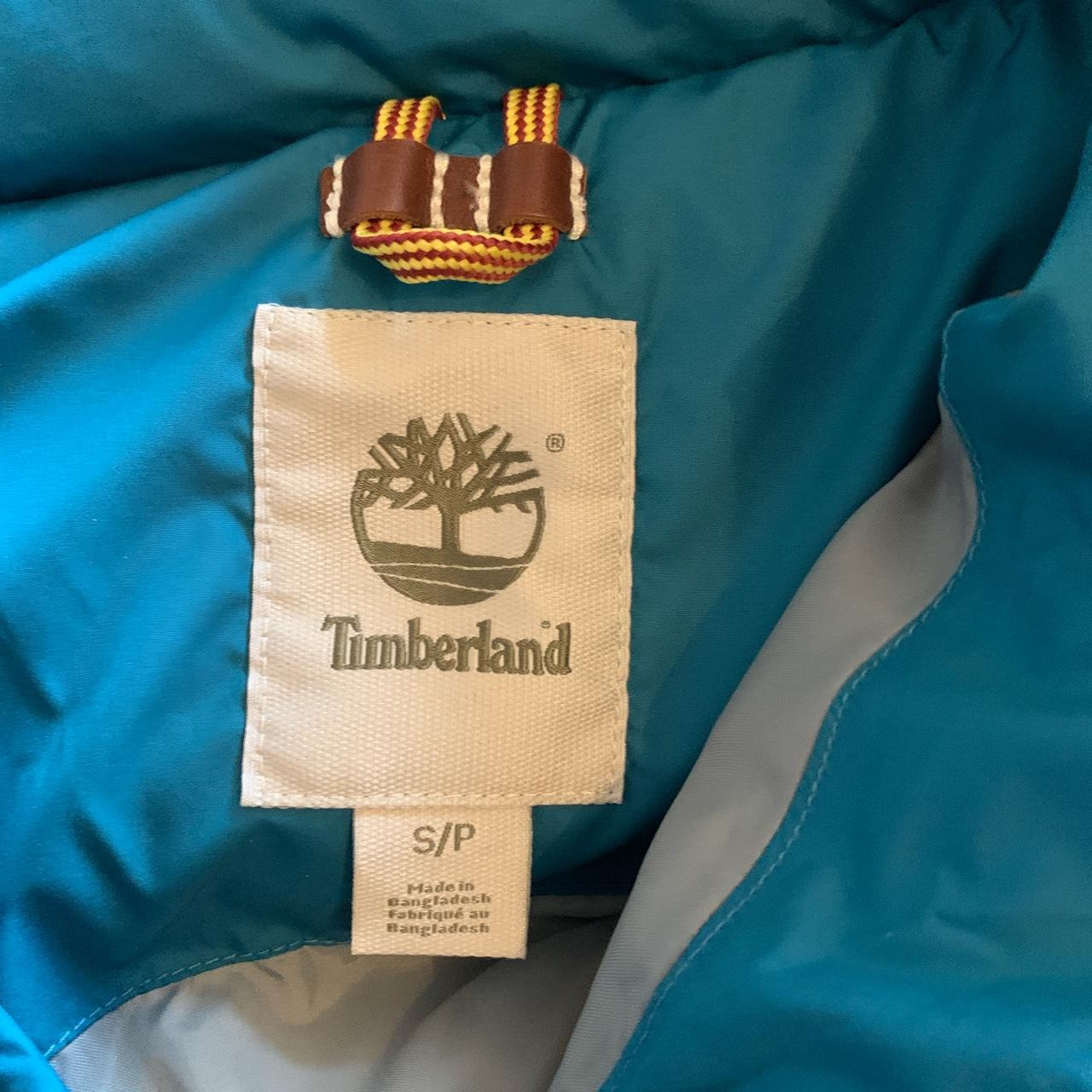 Timberland puffer jacket in petrol blue size mens... - Depop