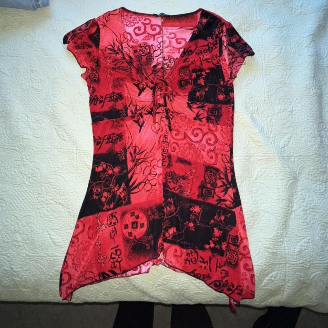 2000’s print fairy top brand is mariposa womens size... - Depop
