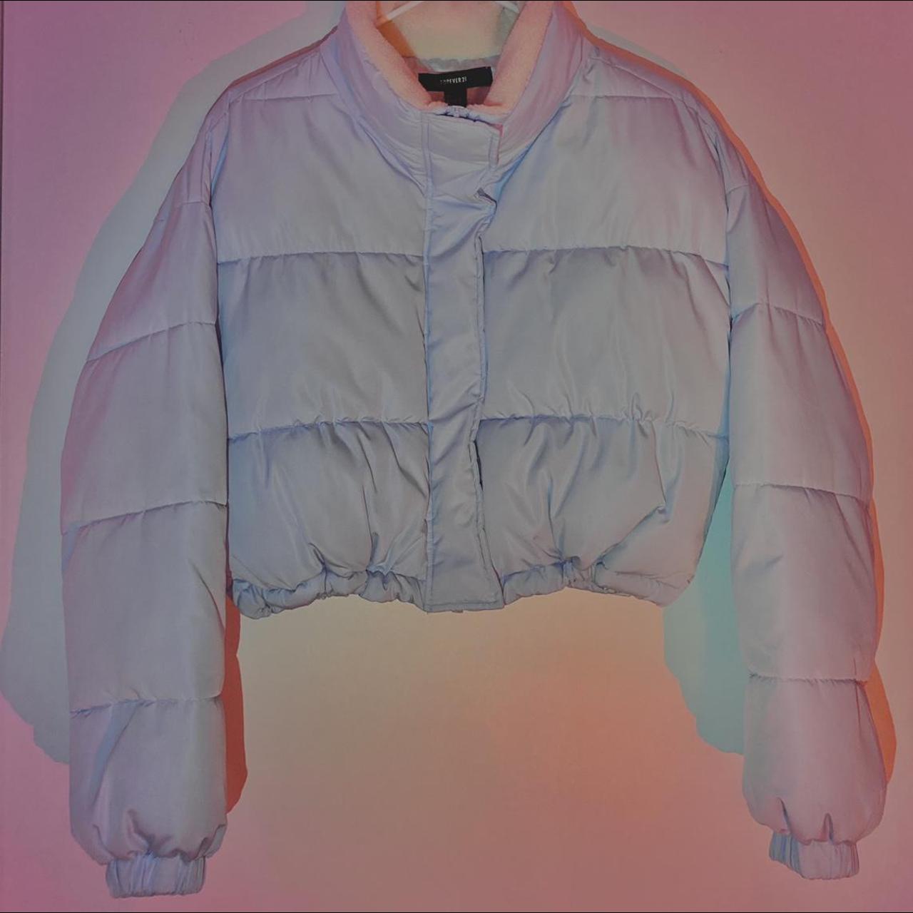 ☁️🦋 Baby blue / pastel cropped puffer jacket 🦋☁️ ... - Depop