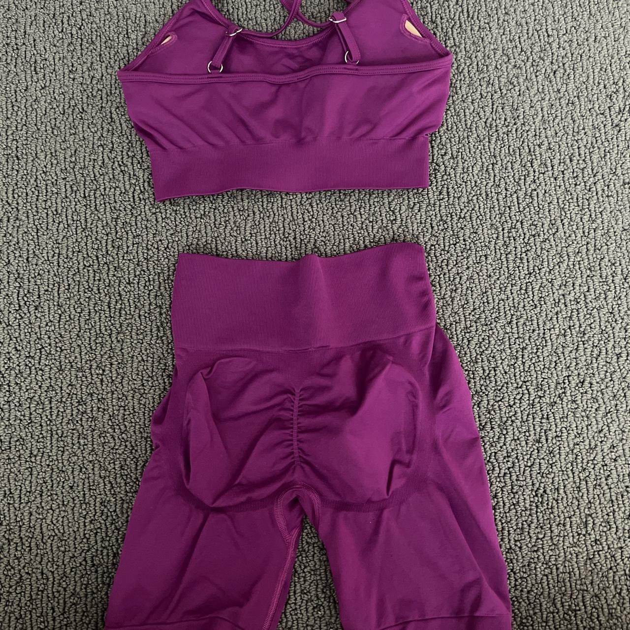 purple bo+tee workout set so flattering and makes... - Depop