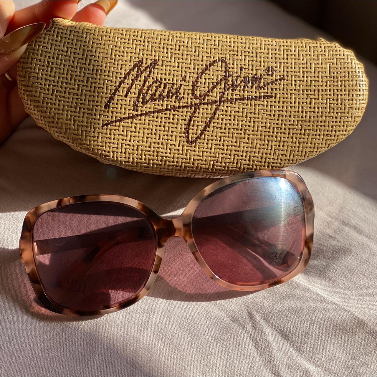 Maui Jim Women's Burgundy and Brown Sunglasses | Depop