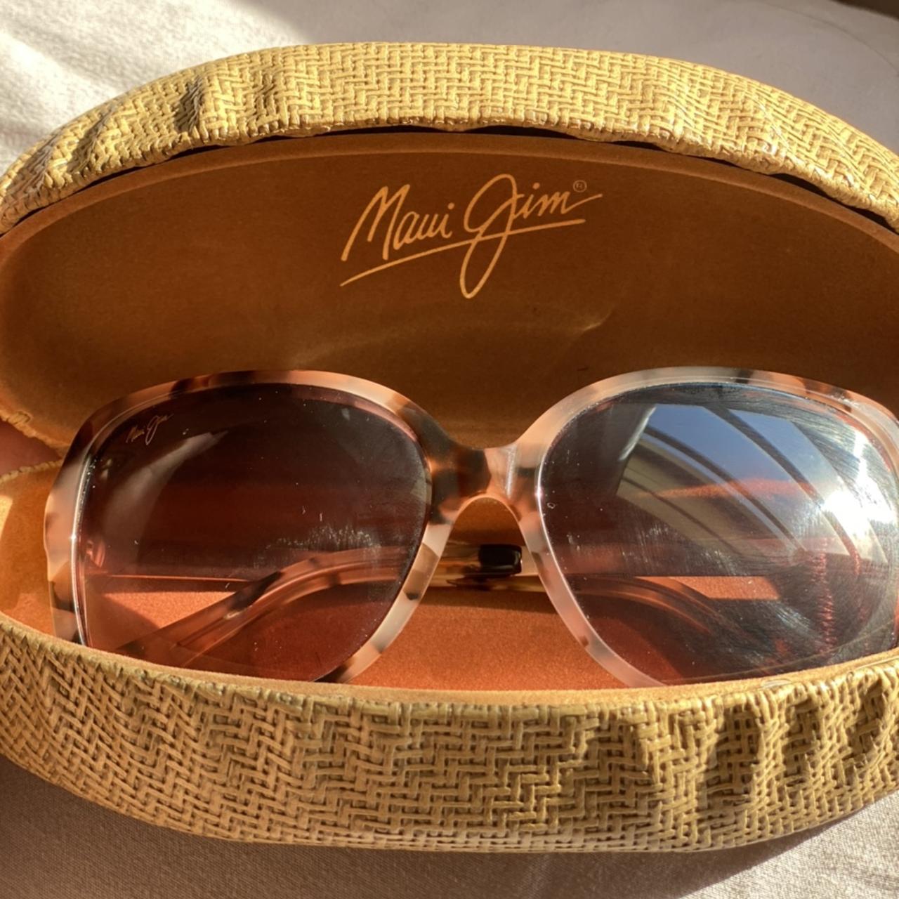 Maui Jim Women's Burgundy and Brown Sunglasses | Depop