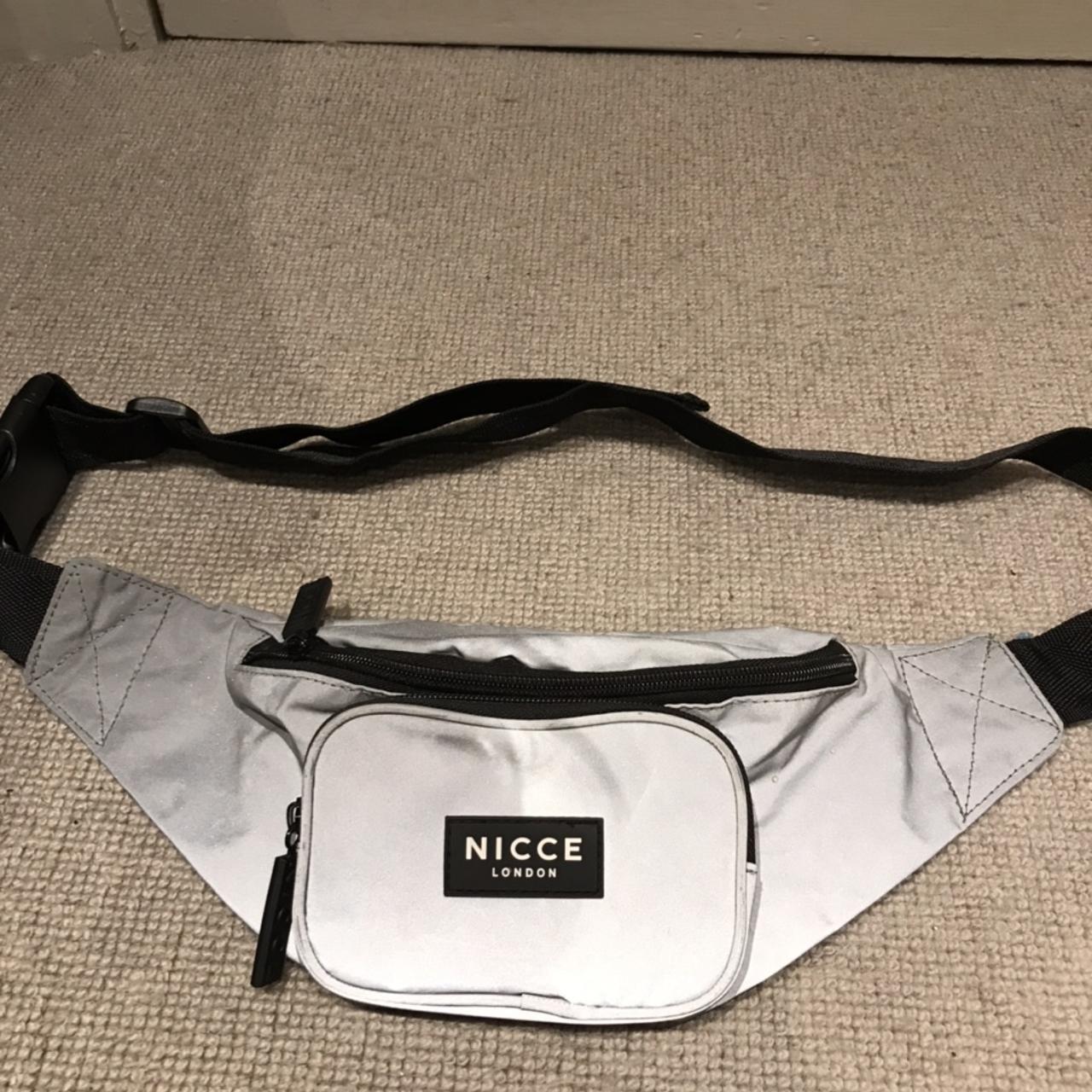 NICCE Men's Silver and Black Bag | Depop