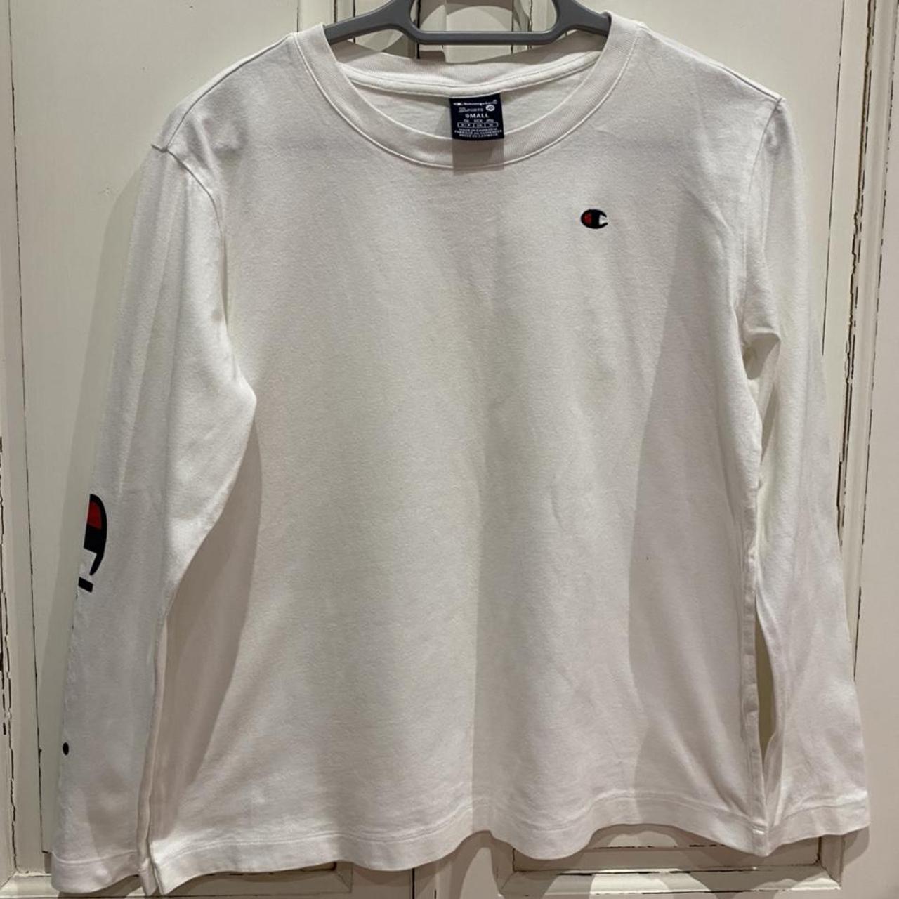 White champion long sleeve t shirt Only worn once... - Depop