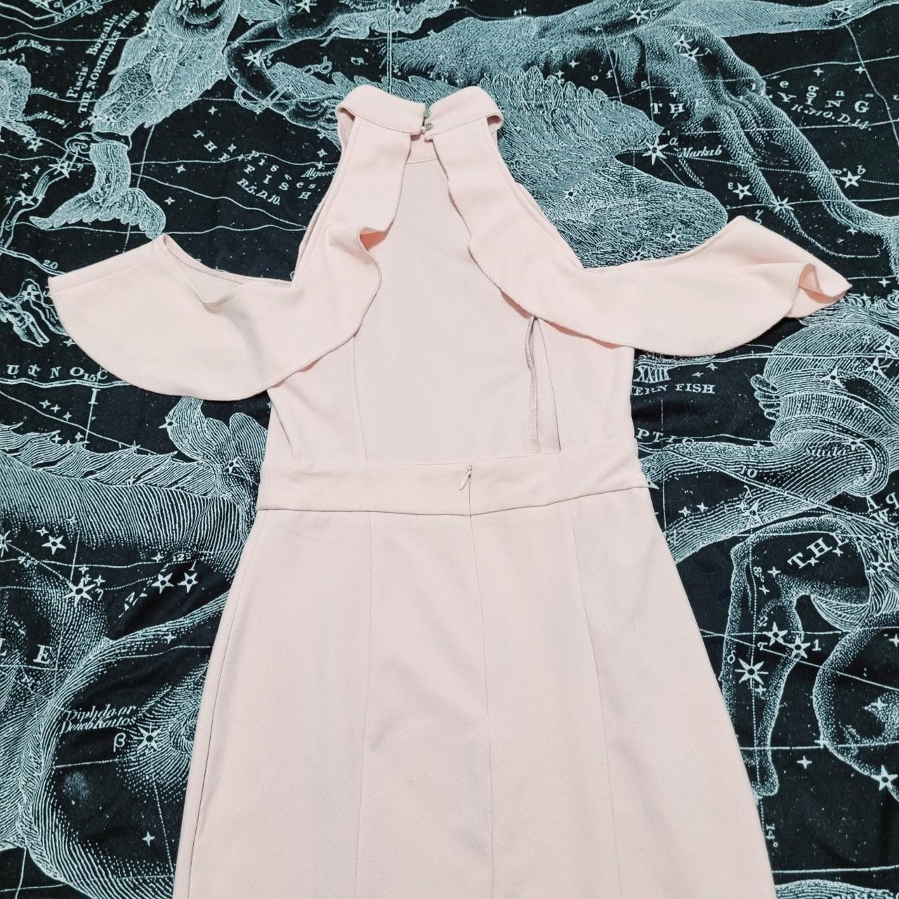 Missguided dusty pink ruffle detail halter cocktail... - Depop