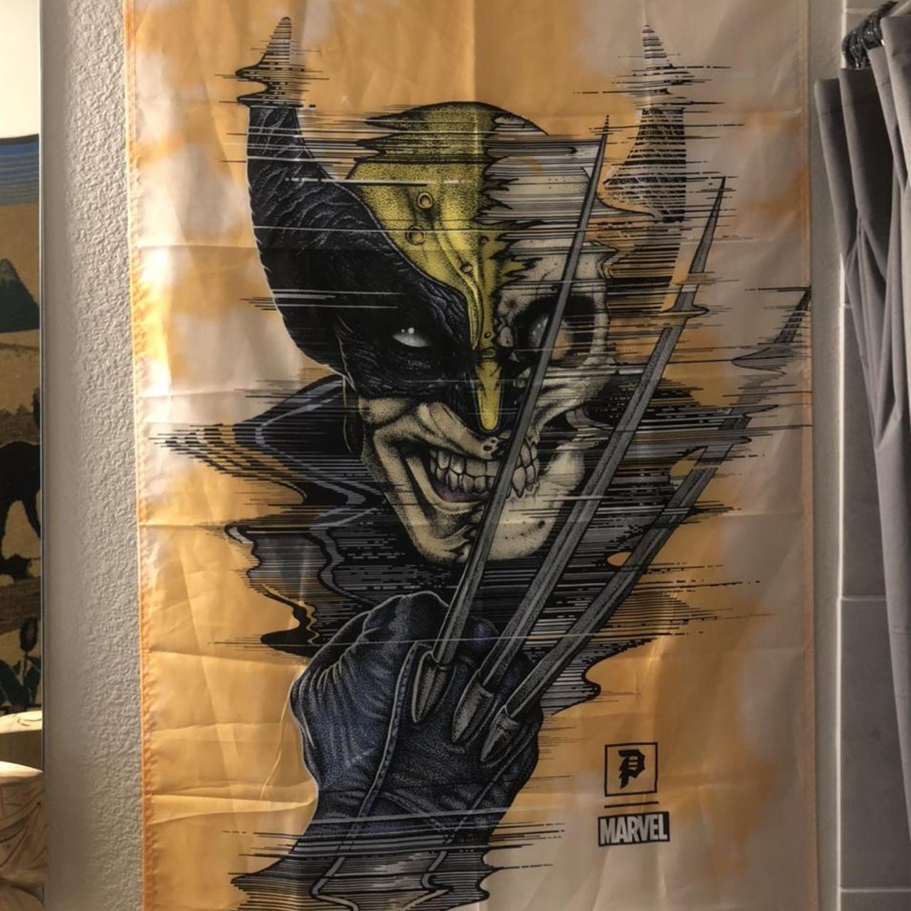 primitive X marvel banner wolverine skull poster... - Depop