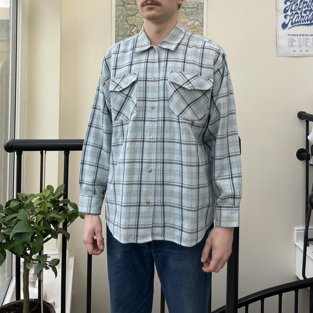 ⬆️ Vintage Plaid button up shirt ⬆️ Men’s L ⬆️... - Depop