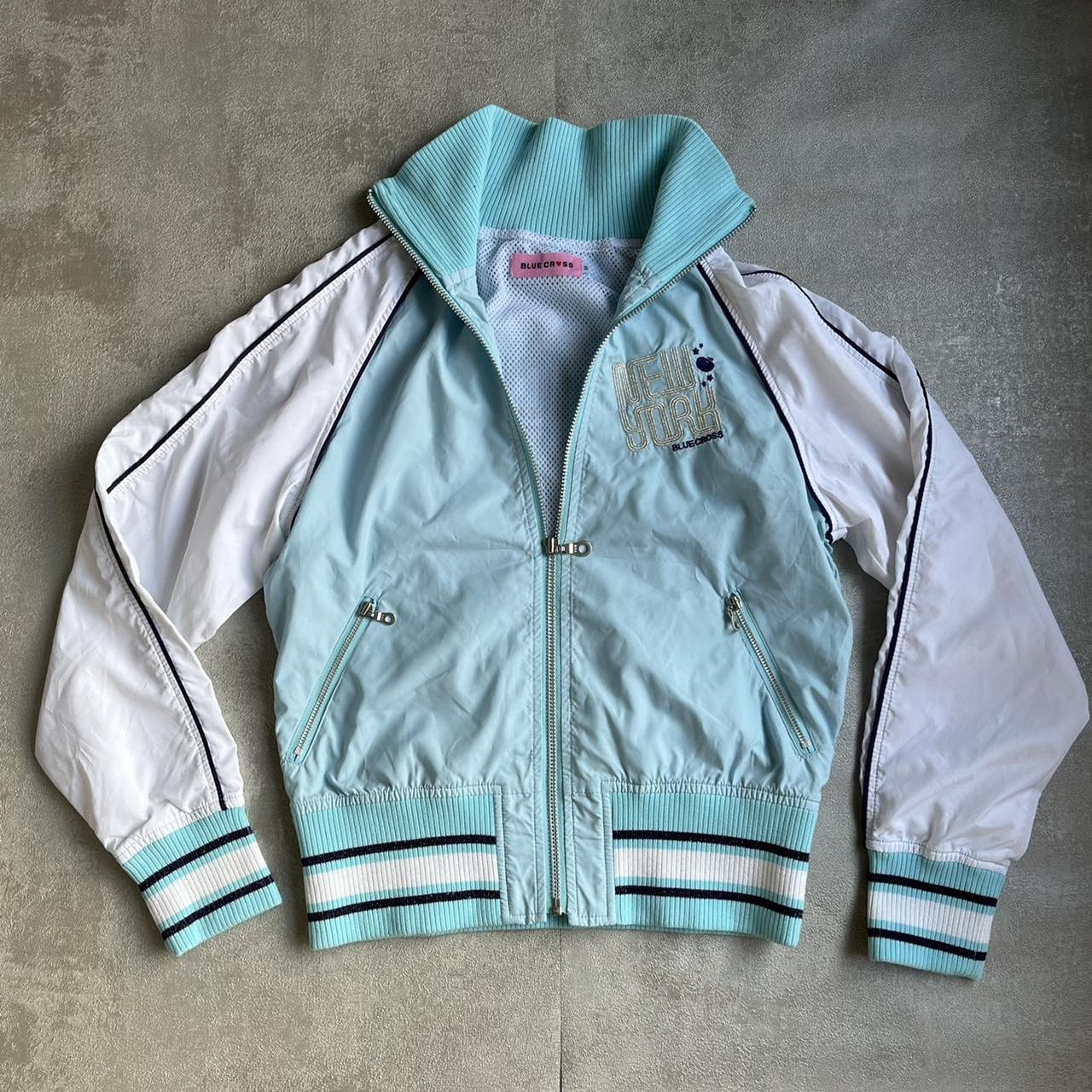 Japanese Brand Blue Cross Track Jacket ‧₊˚ spicy... - Depop