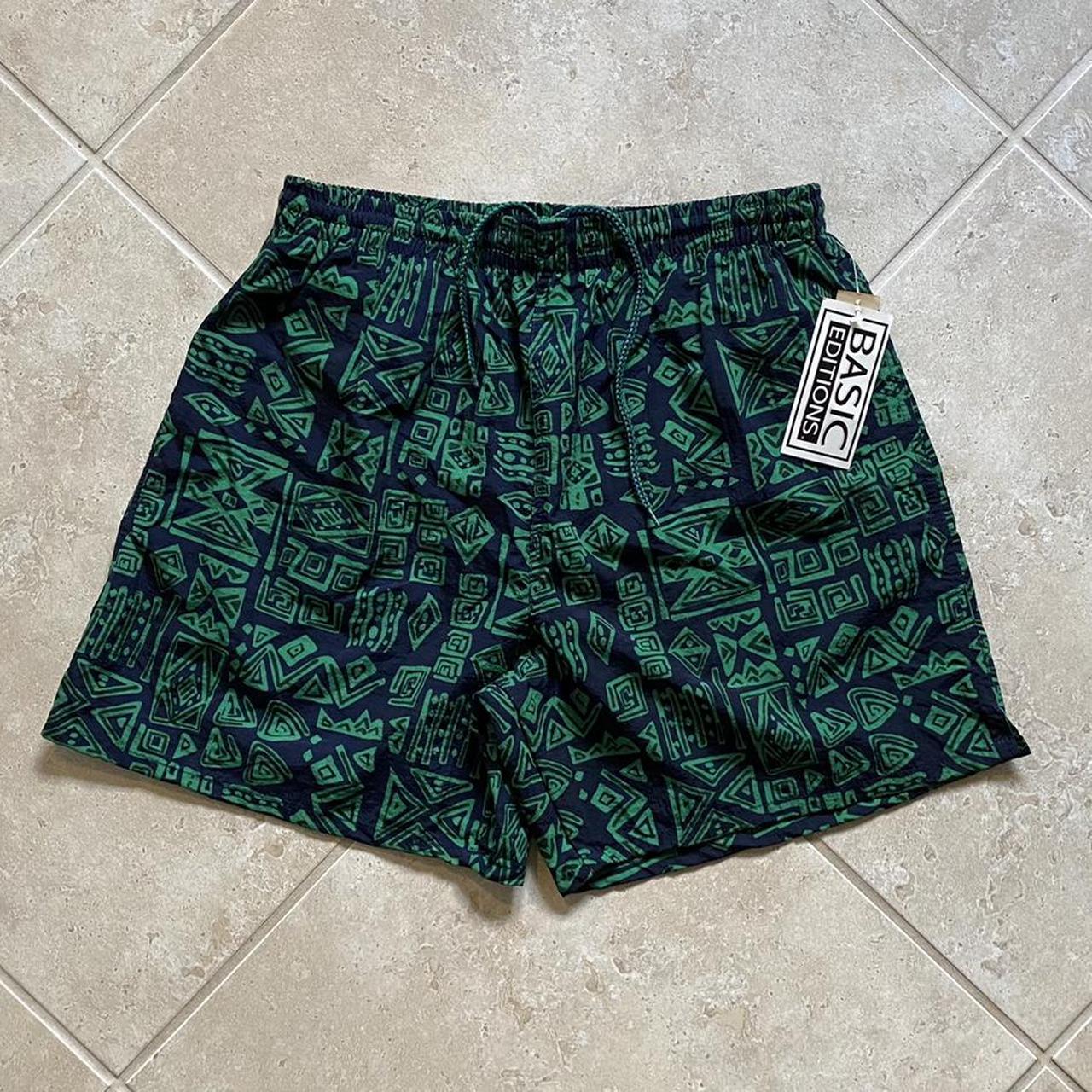 🏊‍♂️ 🌊 Vintage Basic Editions Swim Shorts 90s Size L -... - Depop