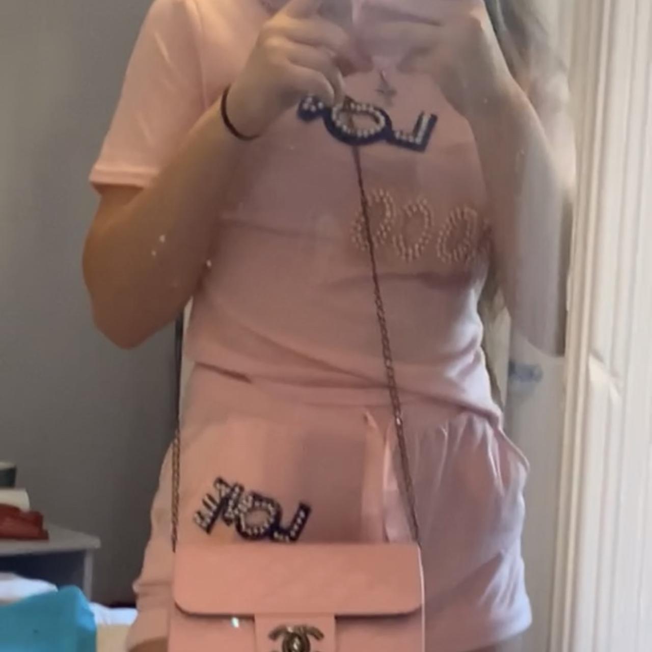Pink love coco two piece No labels but brought from... - Depop