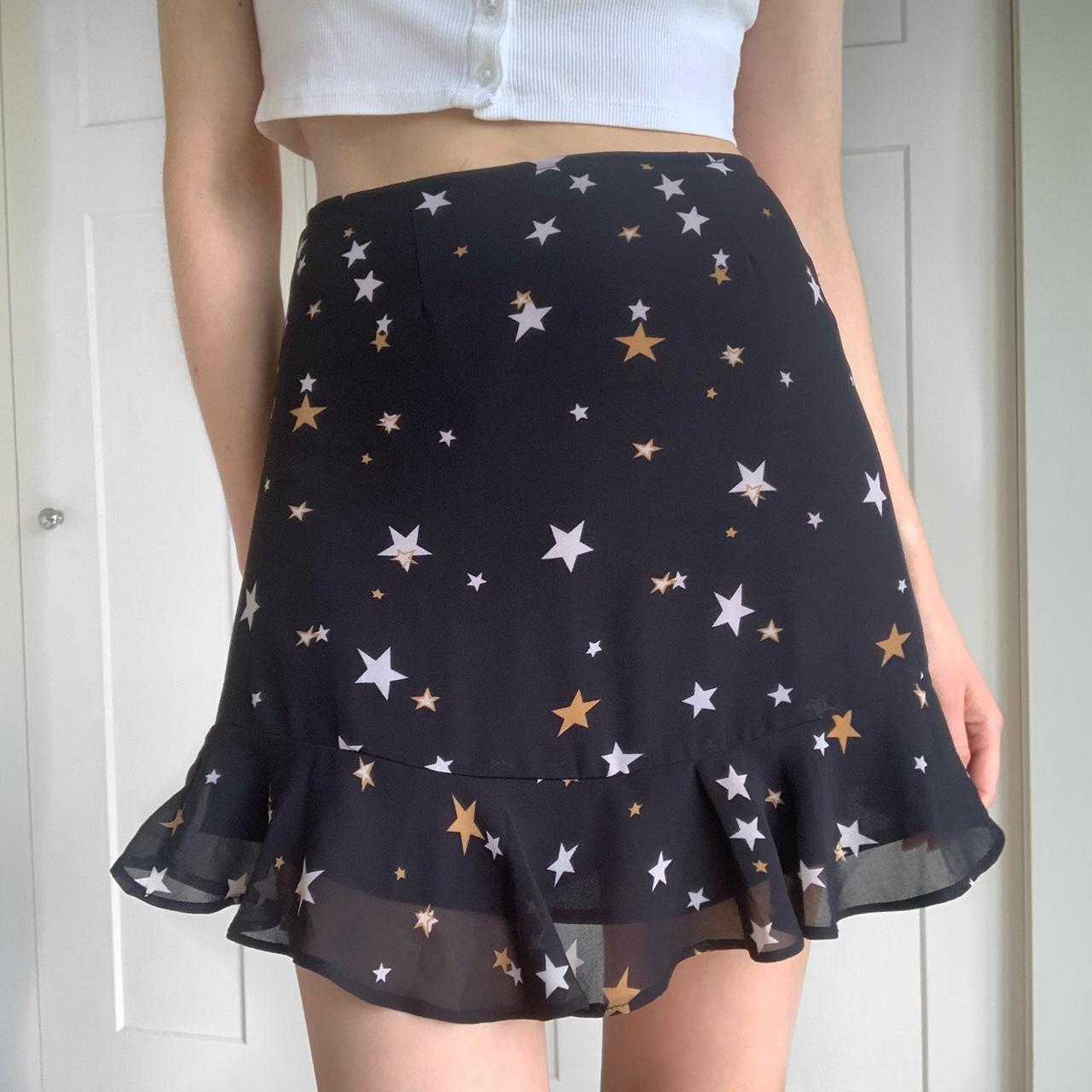 Verge Girl Star Mini Skirt With Ruffle In Perfect Depop