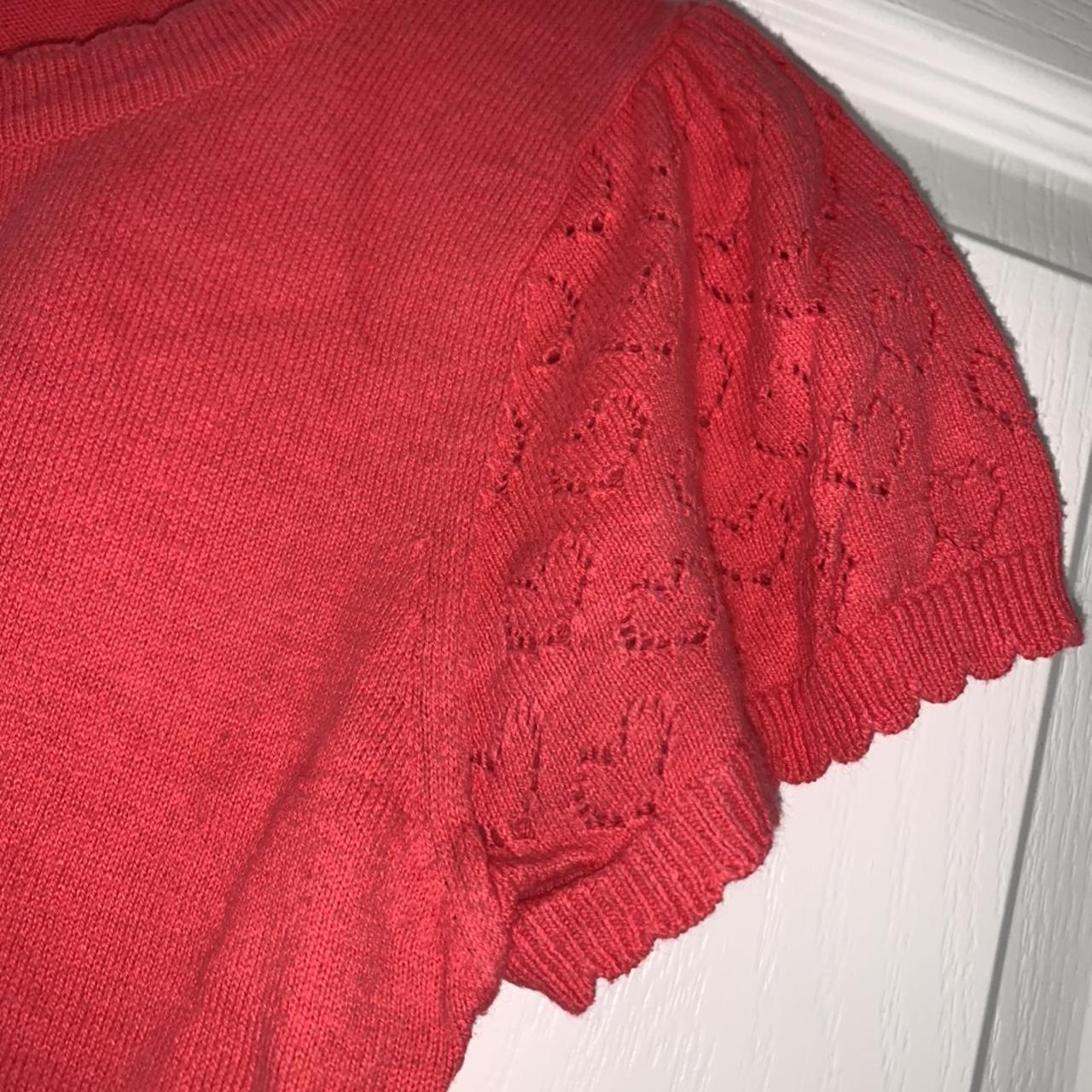 Pink cardigan with pink hearts on the sleeve Y.D age... - Depop