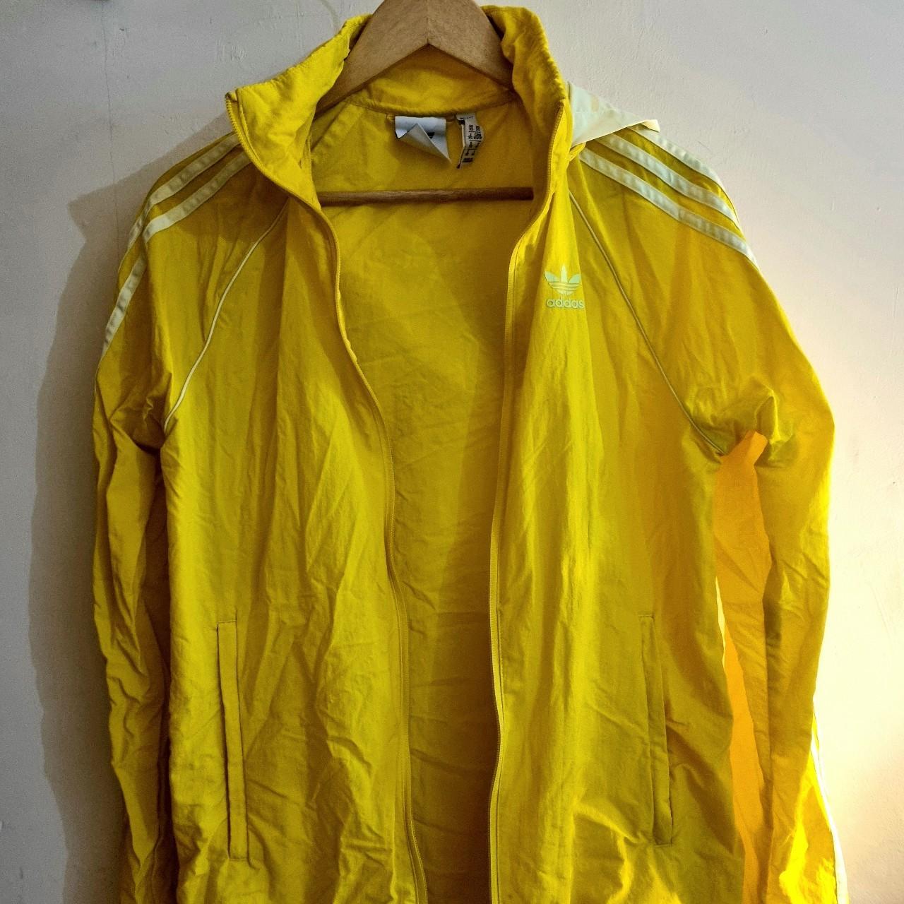 Yellow Adidas waterpoof raincoat jacket. FREE UK... | Depop