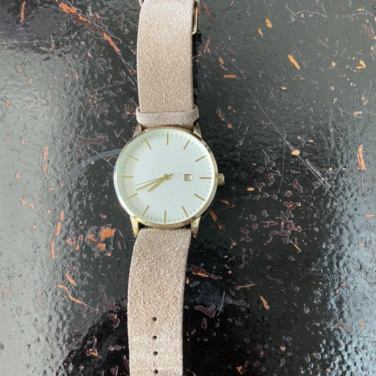 Mens Aldo watch. Gold trim on the bezel and light... - Depop