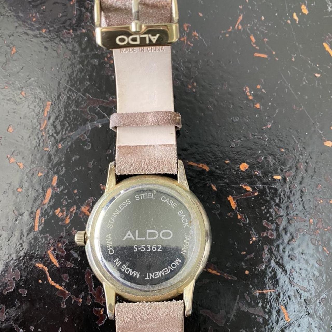 Mens Aldo watch. Gold trim on the bezel and light... - Depop