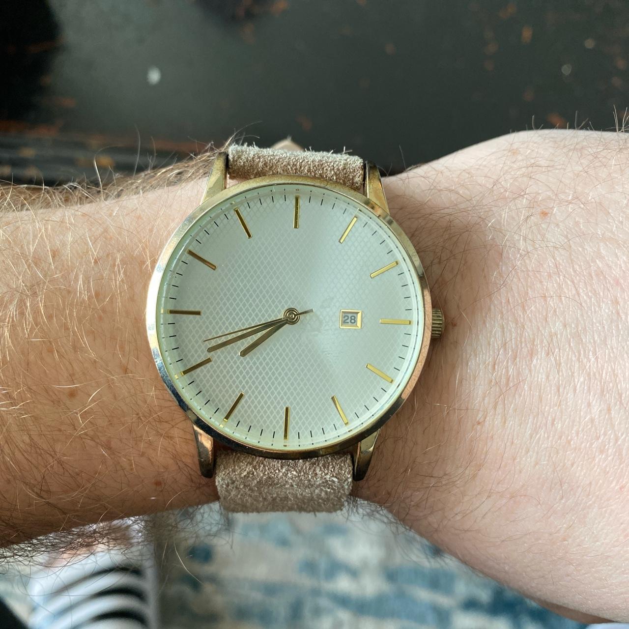Mens Aldo watch. Gold trim on the bezel and light... - Depop