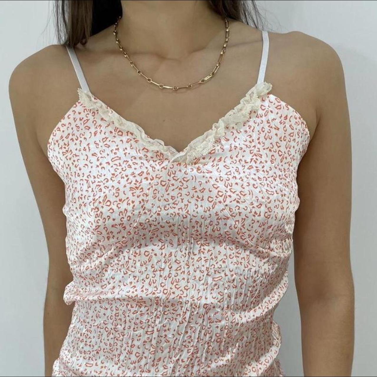 super cute cami top lace hem satin adjustable straps... - Depop