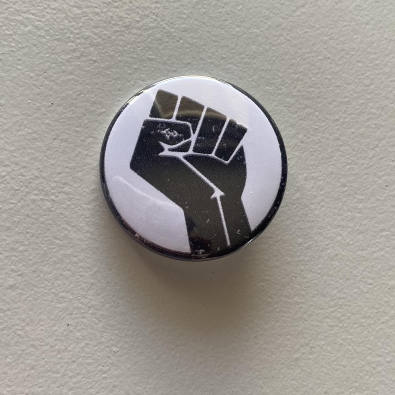 1.5” BLM fist pin back button. 100% hand made by... - Depop