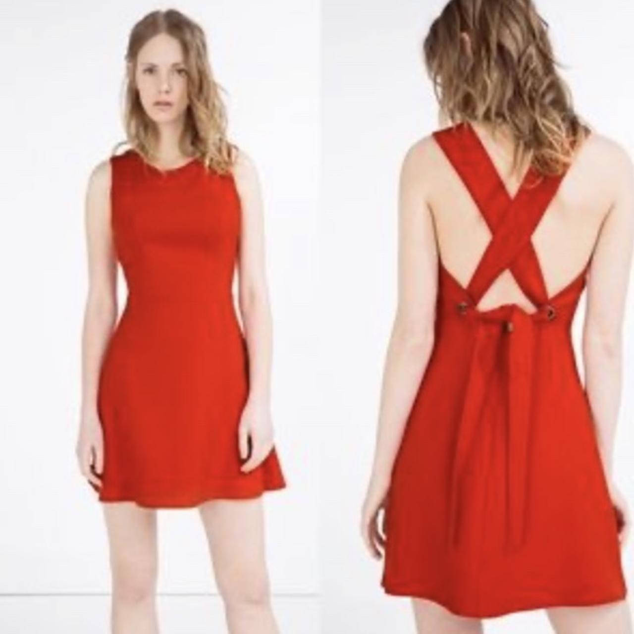Red Zara dress ️ Brand new unworn RRP £25.99 sold... - Depop