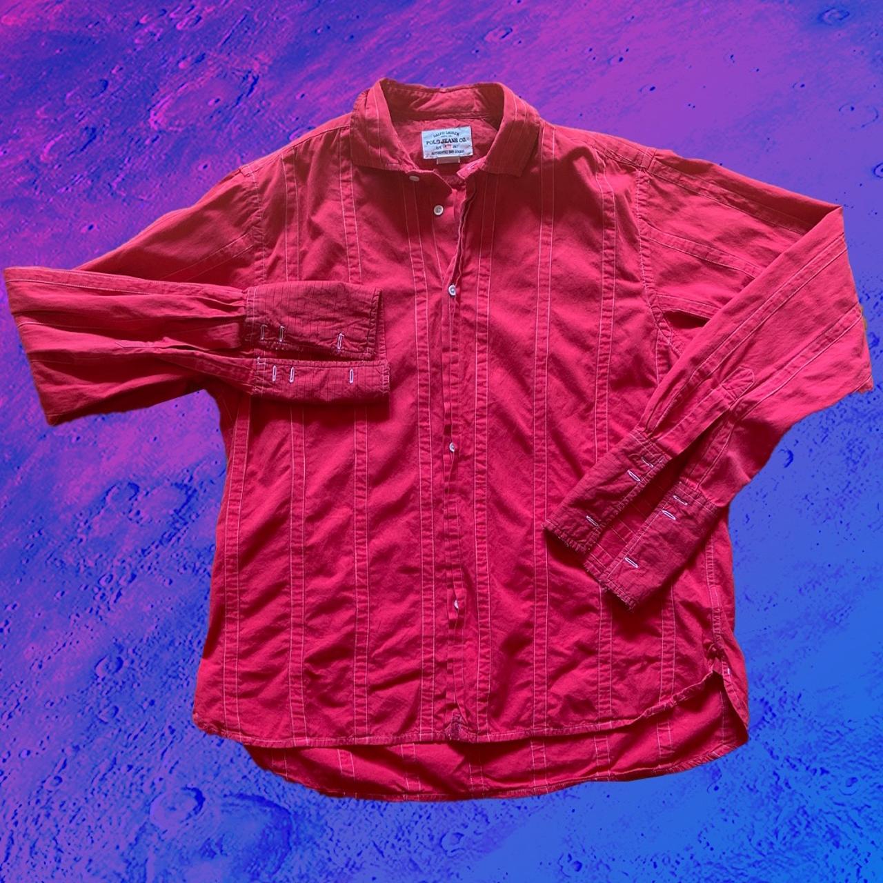 Polo Ralph Lauren button up shirt in red 🔳 Men’s... - Depop
