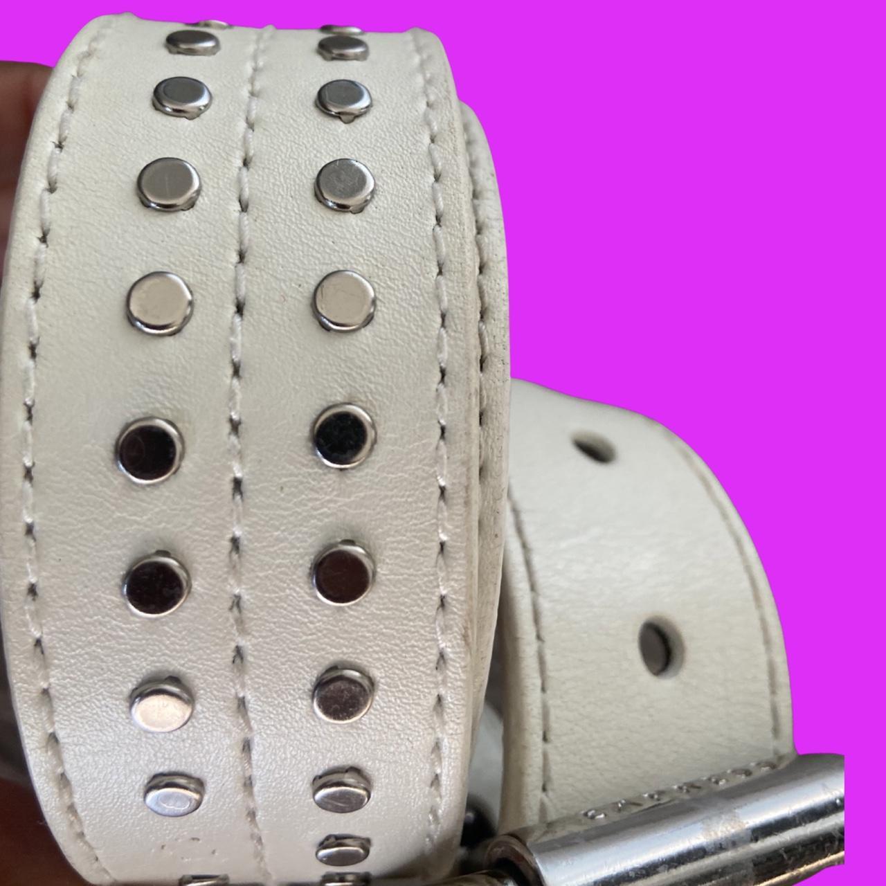 Express Men's Cream and Silver Belt | Depop