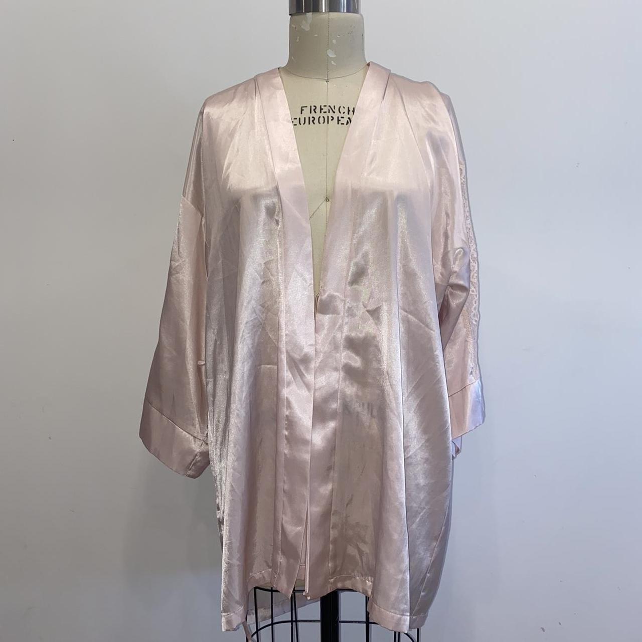 BABY PINK SILK ROBE - Depop
