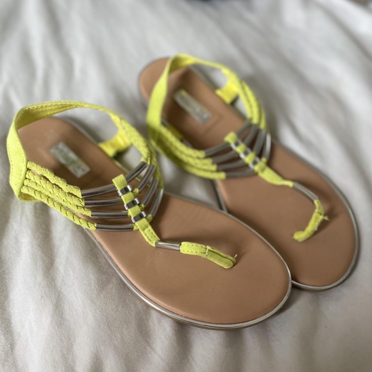 Primark lime/yellow sandals Barely worn, perfect... - Depop