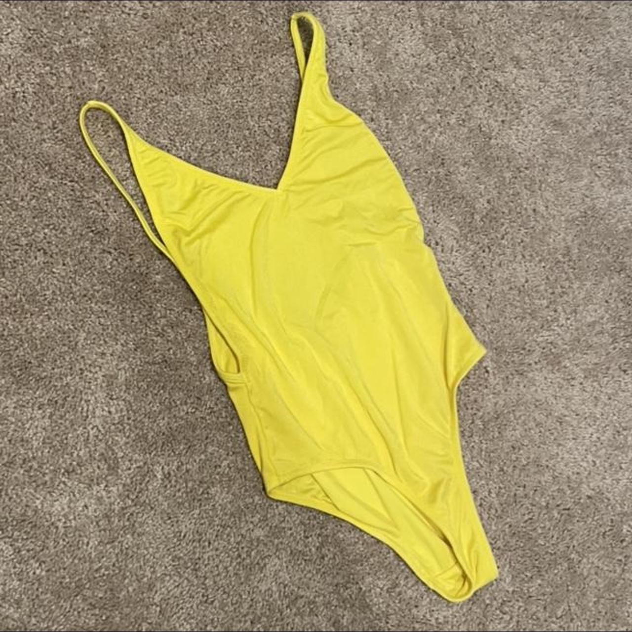 Topshop Womens Yellow Swimsuit One Piece Depop