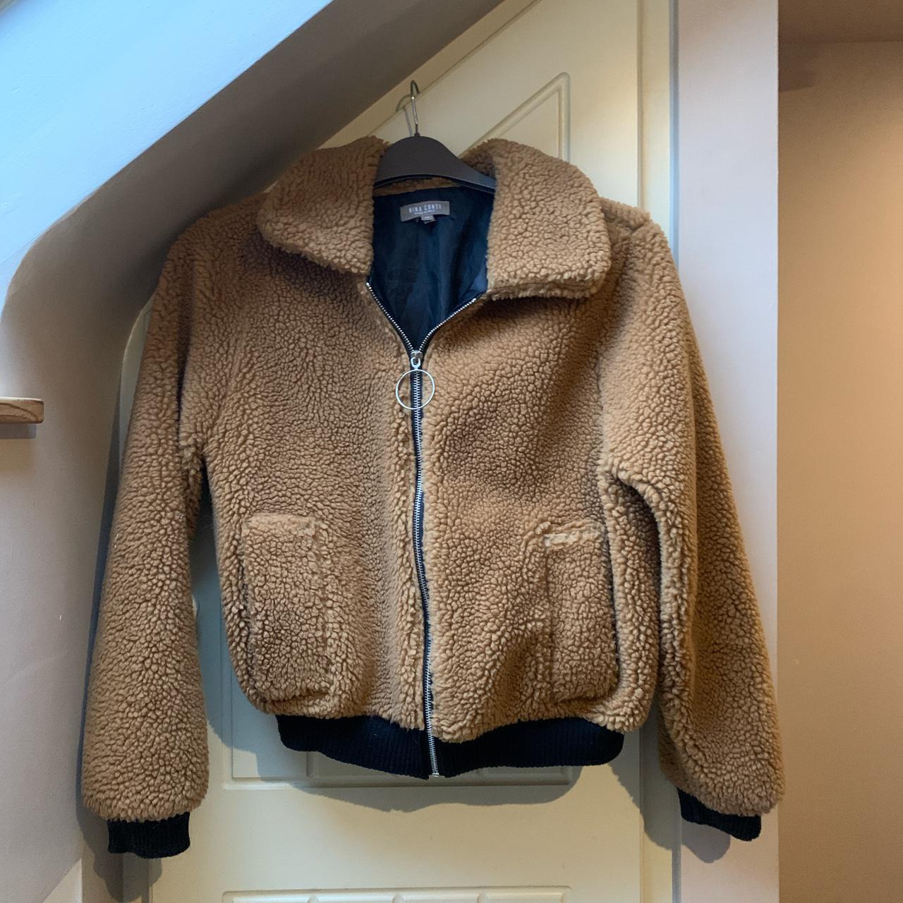 light brown / sandy / tan fluffy coat by nina conti.... - Depop