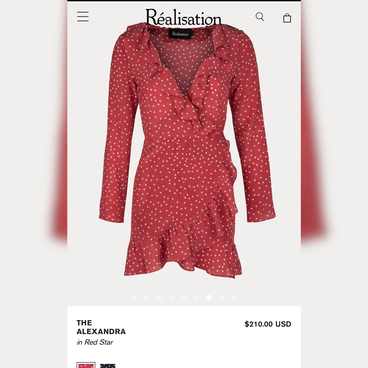 Réalisation Par Women's Red and Burgundy Dress | Depop