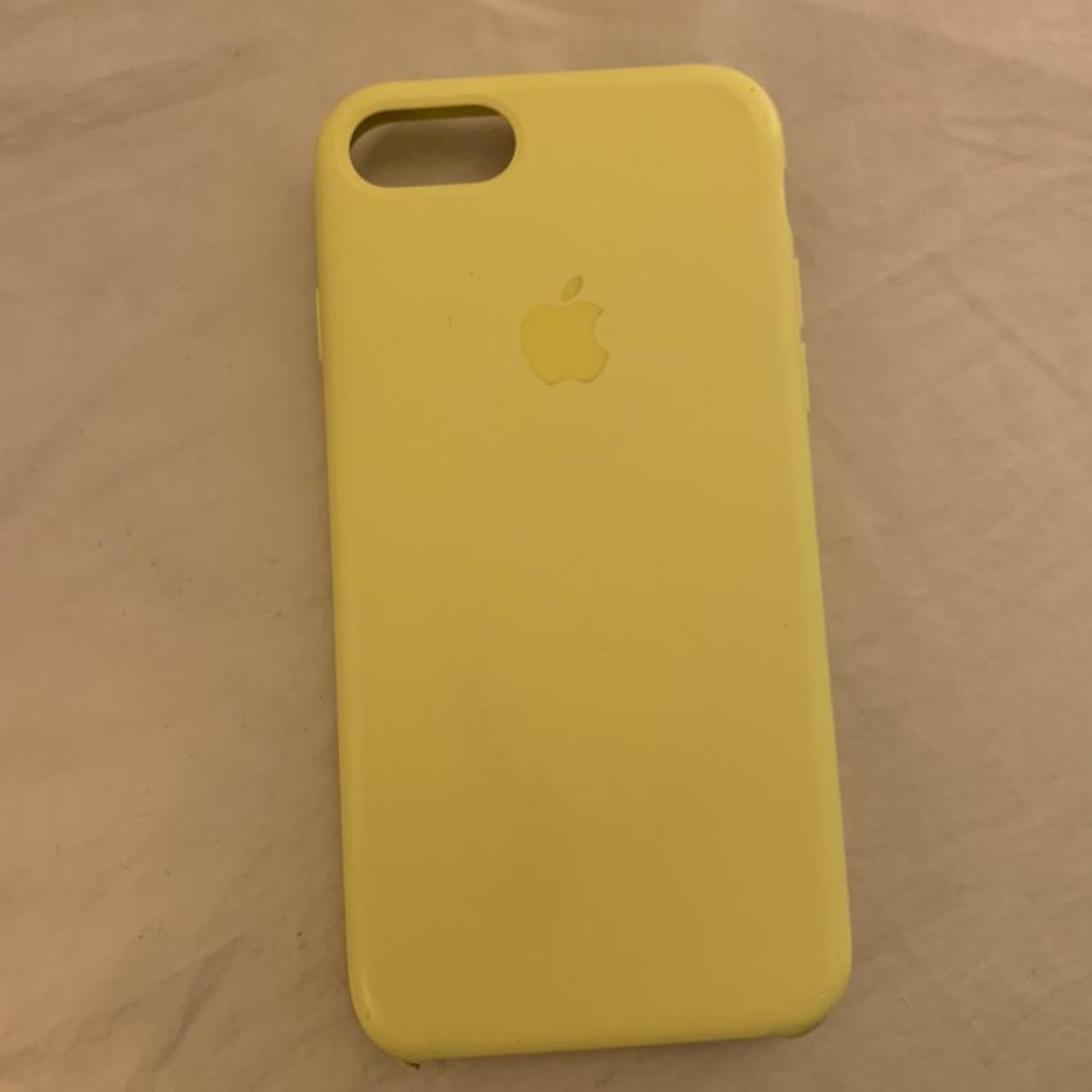 Yellow IPhone 7/8 apple silicon phone case. Minor... - Depop