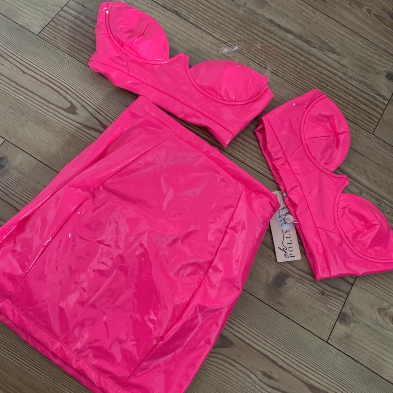 double take vinyl bodycon high waisted mini skirt... - Depop