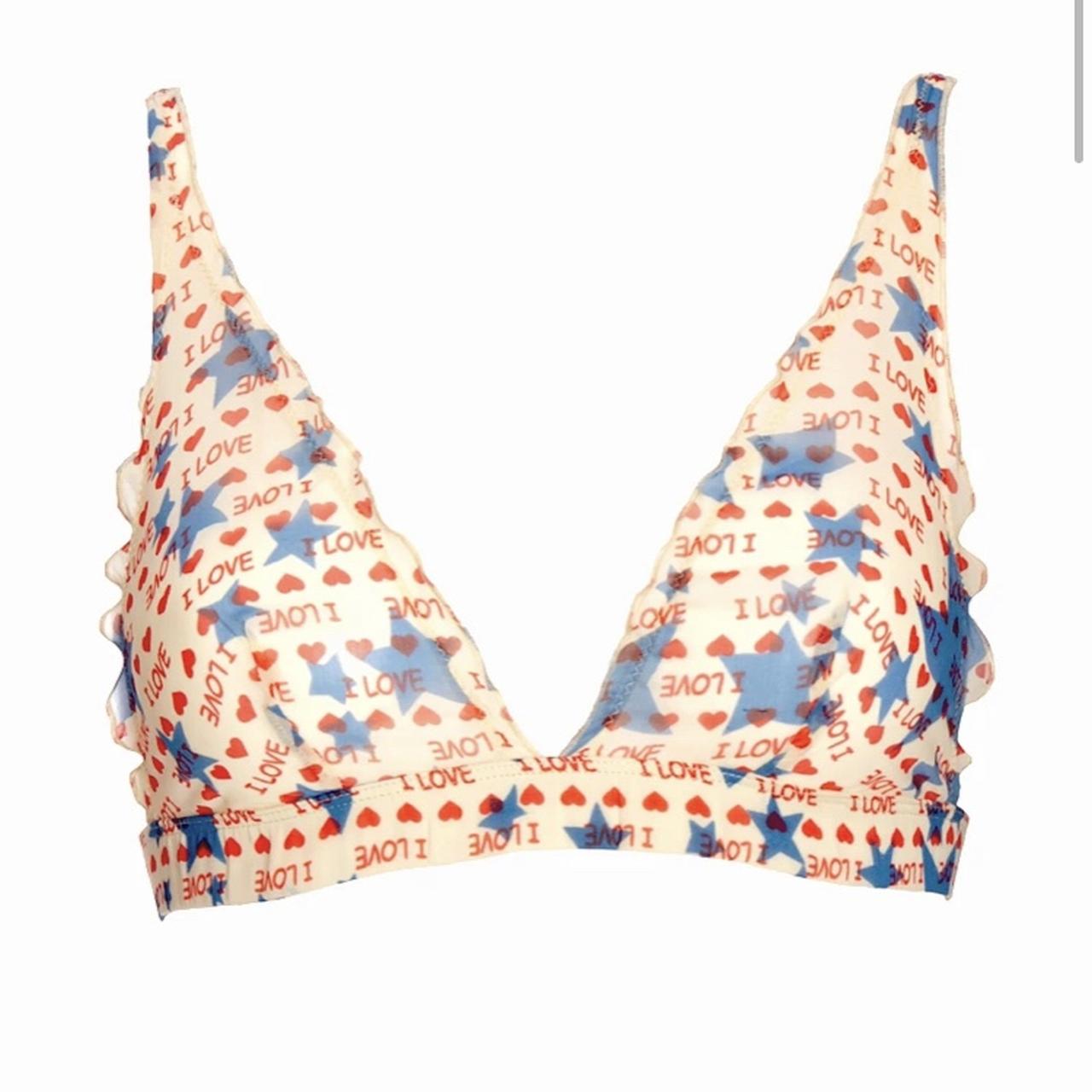 BNWT Pom Lampson bralette in ‘Love’. Silk Chiffon.... - Depop