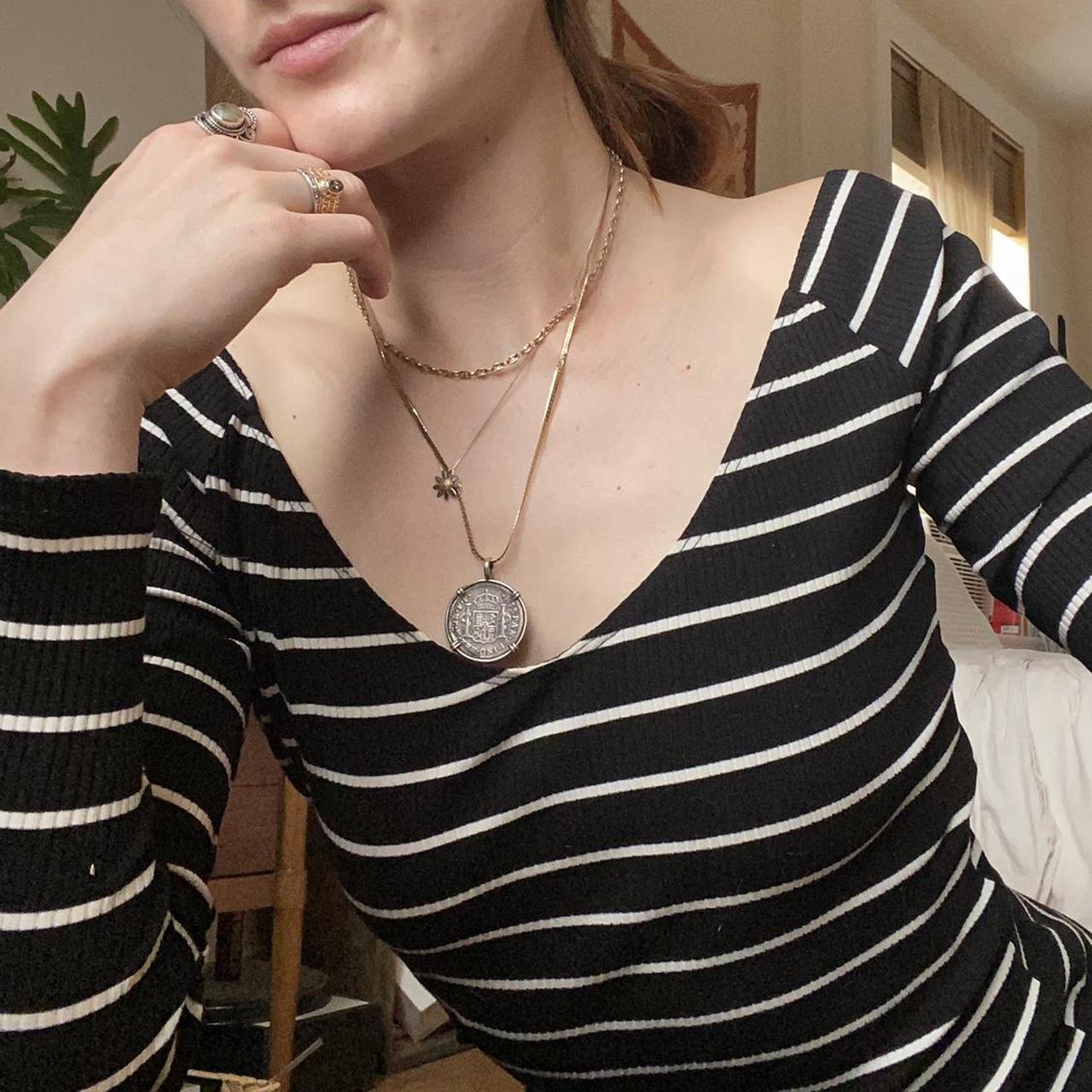 Reformation Sundown Top Black And White Stripe So Depop