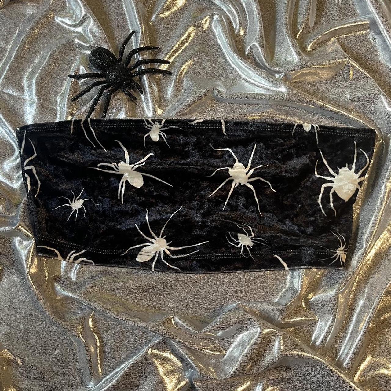SHEIN crushed velvet spider two piece set 🕷️🕸️ size... - Depop