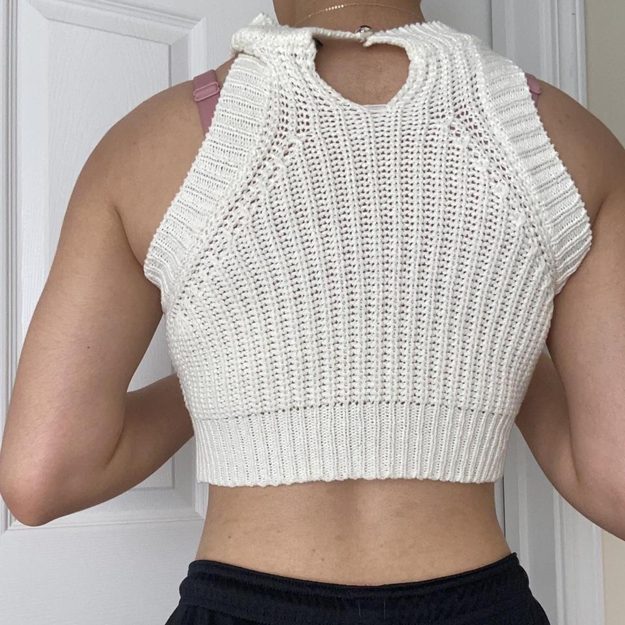 Crotchet Cropped Top Best For Smaller Busts Cream Depop