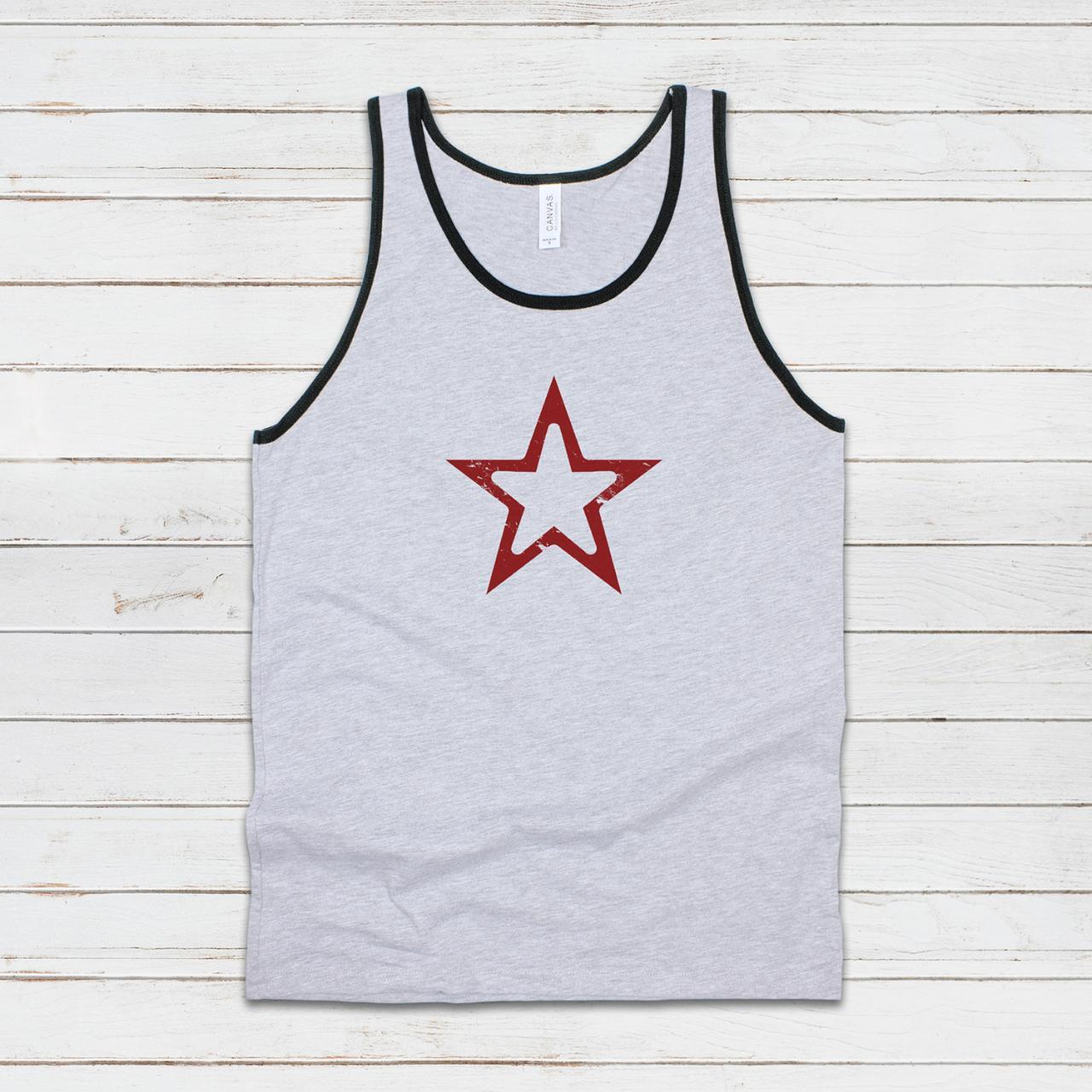 Star Ringer Tank Top Minimalist Abstract Geometric... - Depop