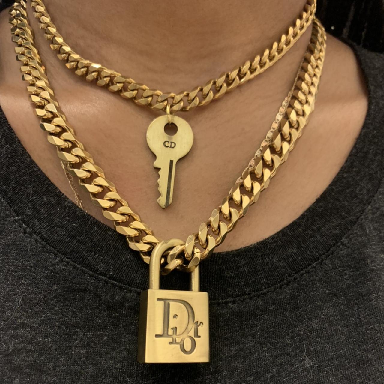 Vintage reworked Dior Monogram Lock and Key Duo Set... - Depop