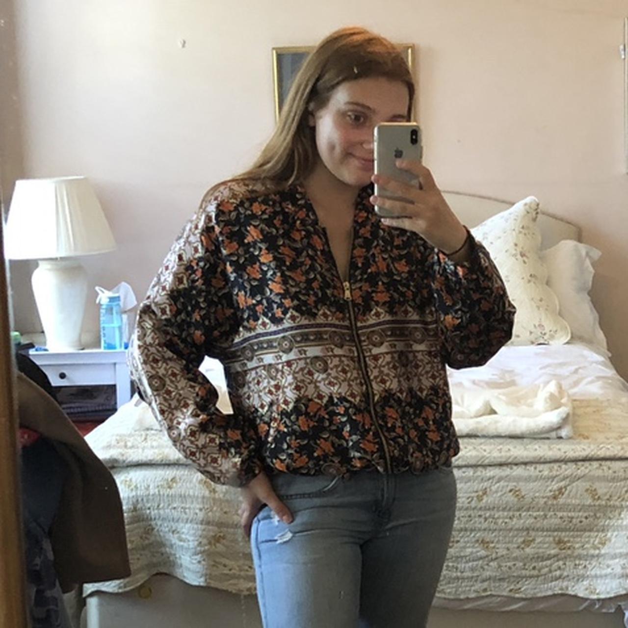 Zara, patterned, bomber jacket style shirt/jacket.... - Depop