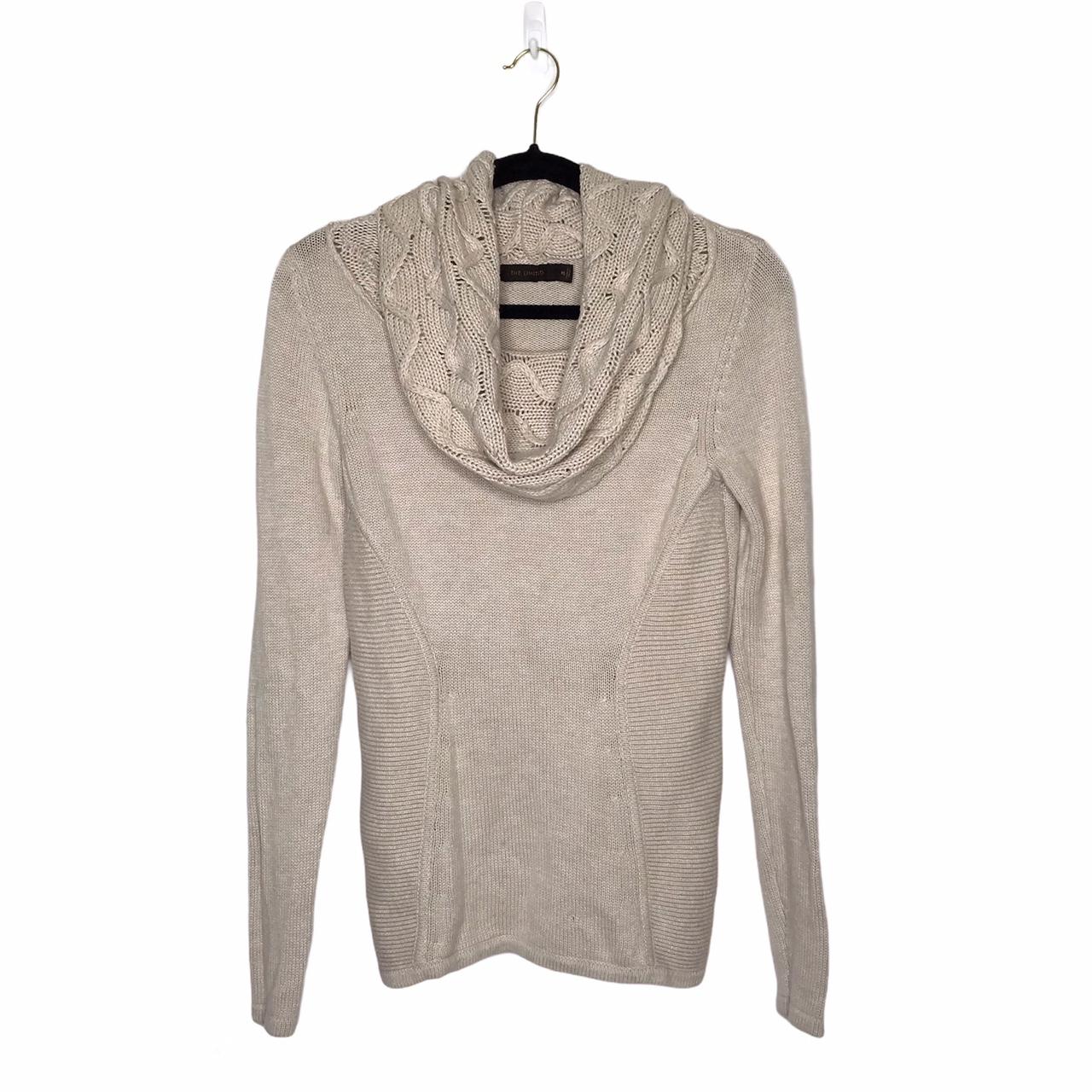 The Limited-Beige Cowl Neck Sweater-long... - Depop