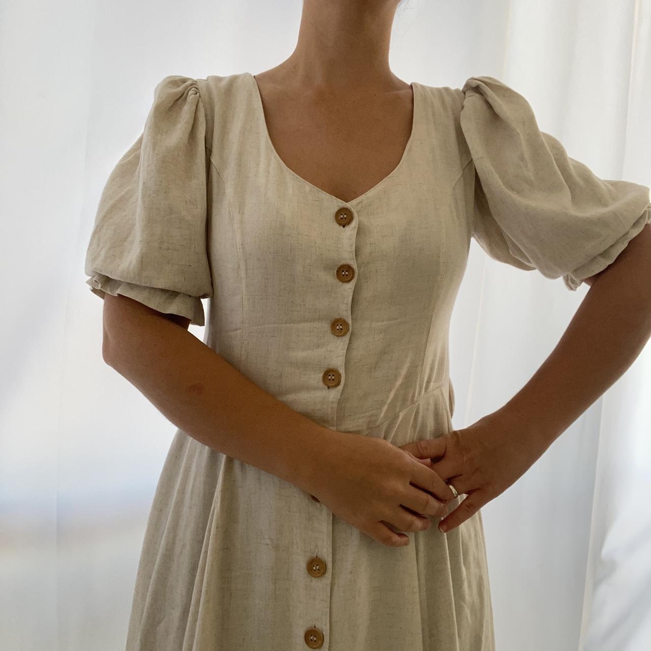 The cutest vintage linen cottagecore prairie dress... - Depop