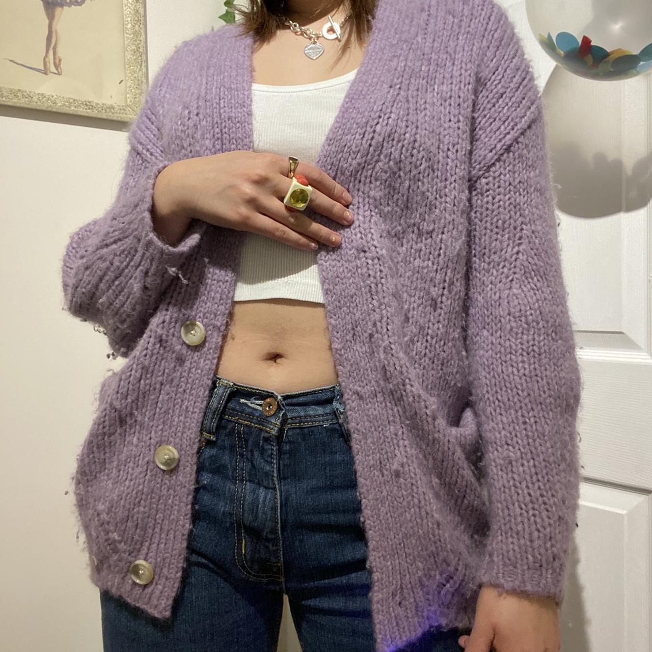 The coziest Aritzia lilac Wool cardigan 💜🤍💜 Again... - Depop