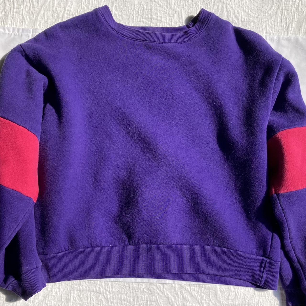 oversized purple sweatshirt with pink detail by... - Depop