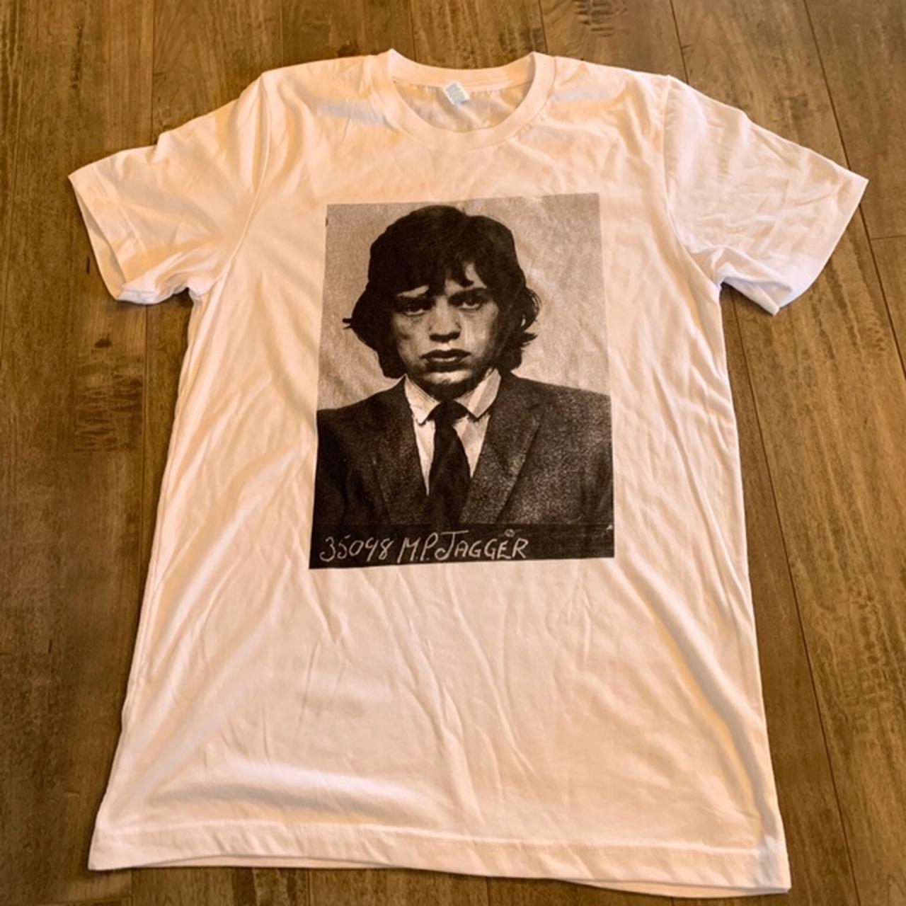 Mick Jagger mug shot T-shirt. *new never worn * - Depop