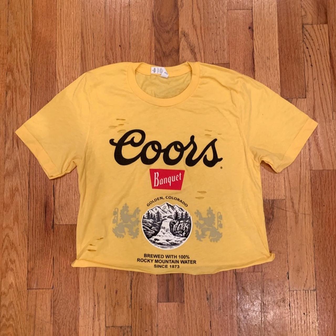 Coors Banquet Beer Crop Top + Distressed - Depop
