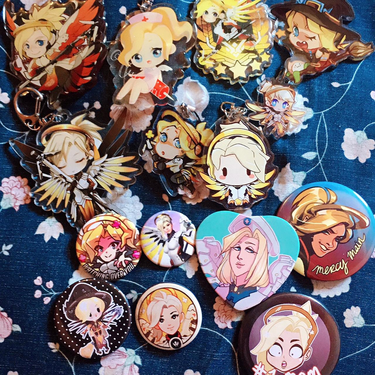 Mercy Overwatch buttons and pins! Large... | Depop