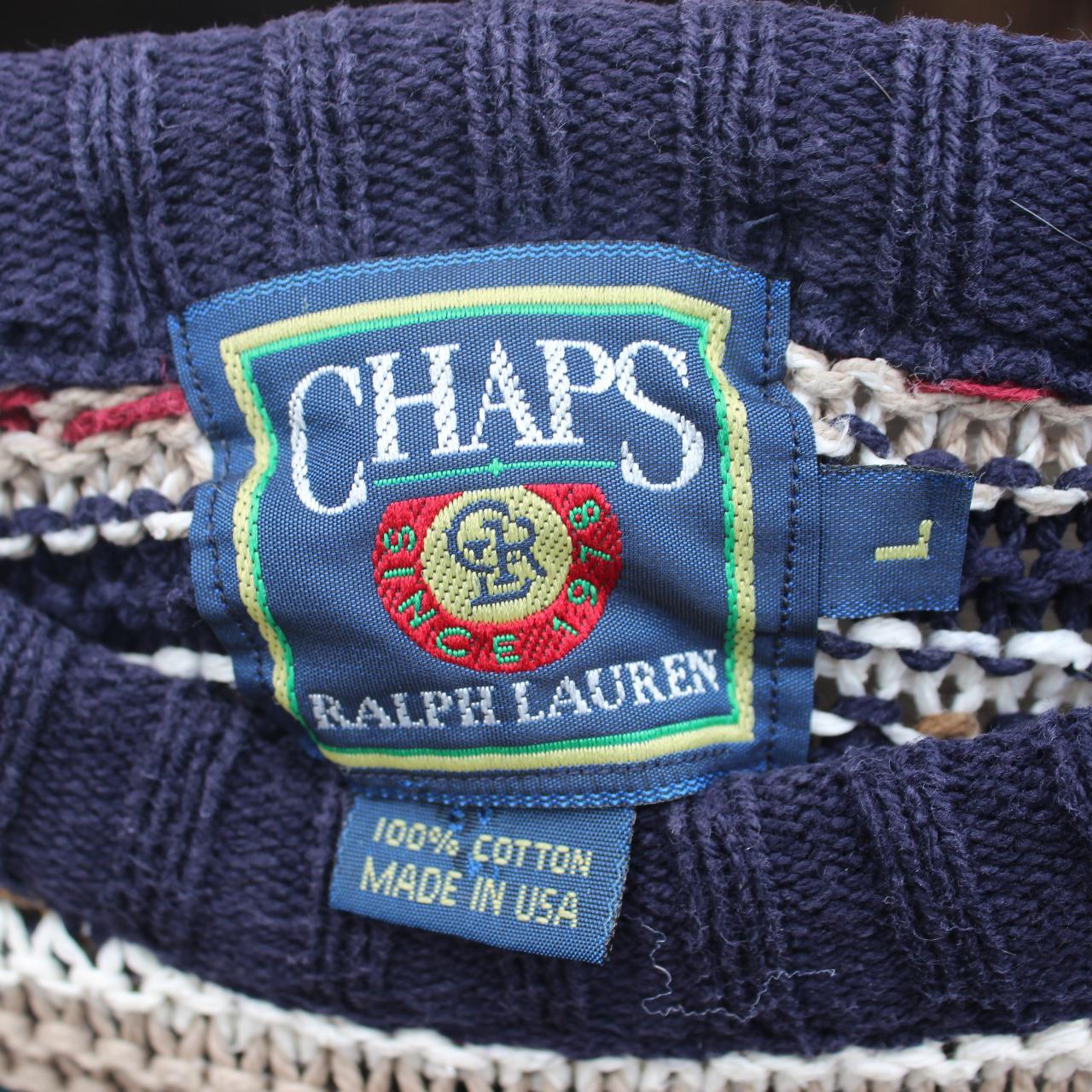 Vintage 90's Chaps Ralph Lauren Multi-Color Striped... - Depop